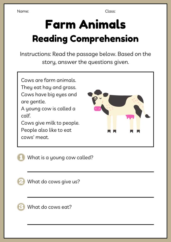 Farm Animals Reading Comprehension - Mobotoy