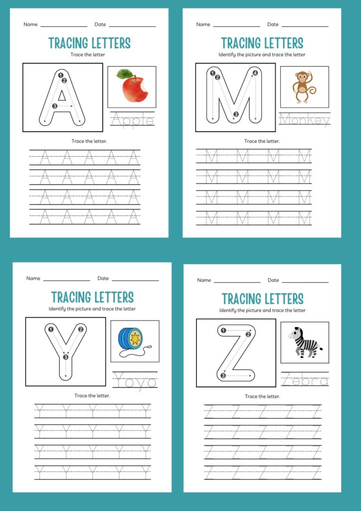 Capital letter tracing worksheet - Mobotoy