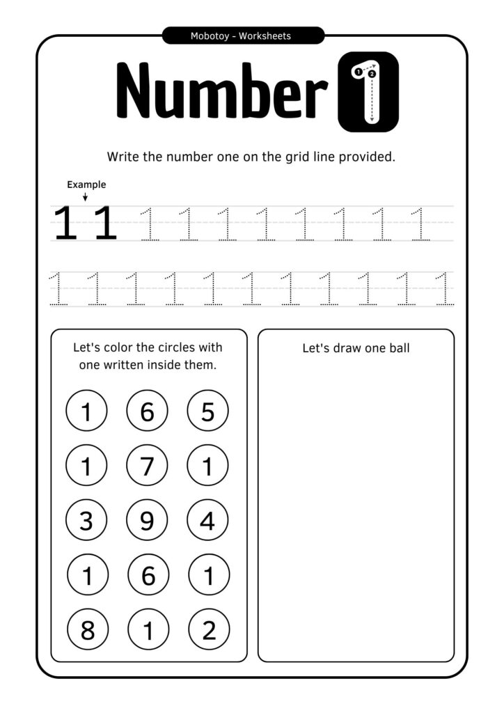 Number worksheet for nursery and lkg - Mobotoy