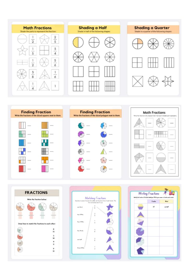 Fun and Easy Fraction Worksheets for Class 3 Kids